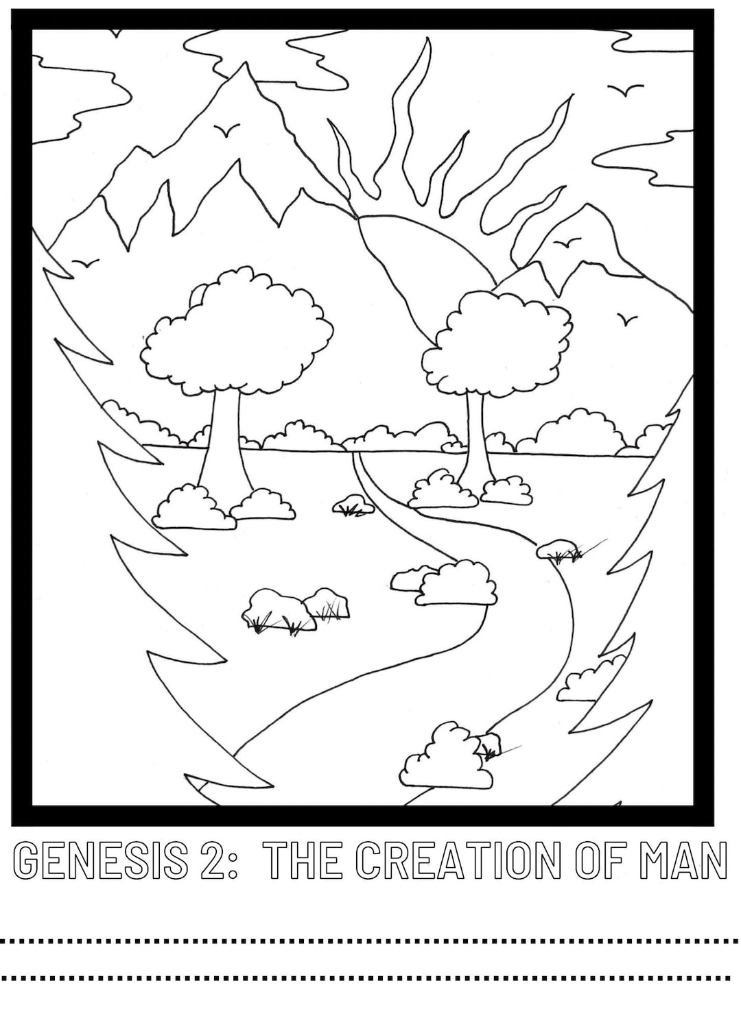 Genesis 2 the Creation of Man Coloring Page Digital Download - Etsy
