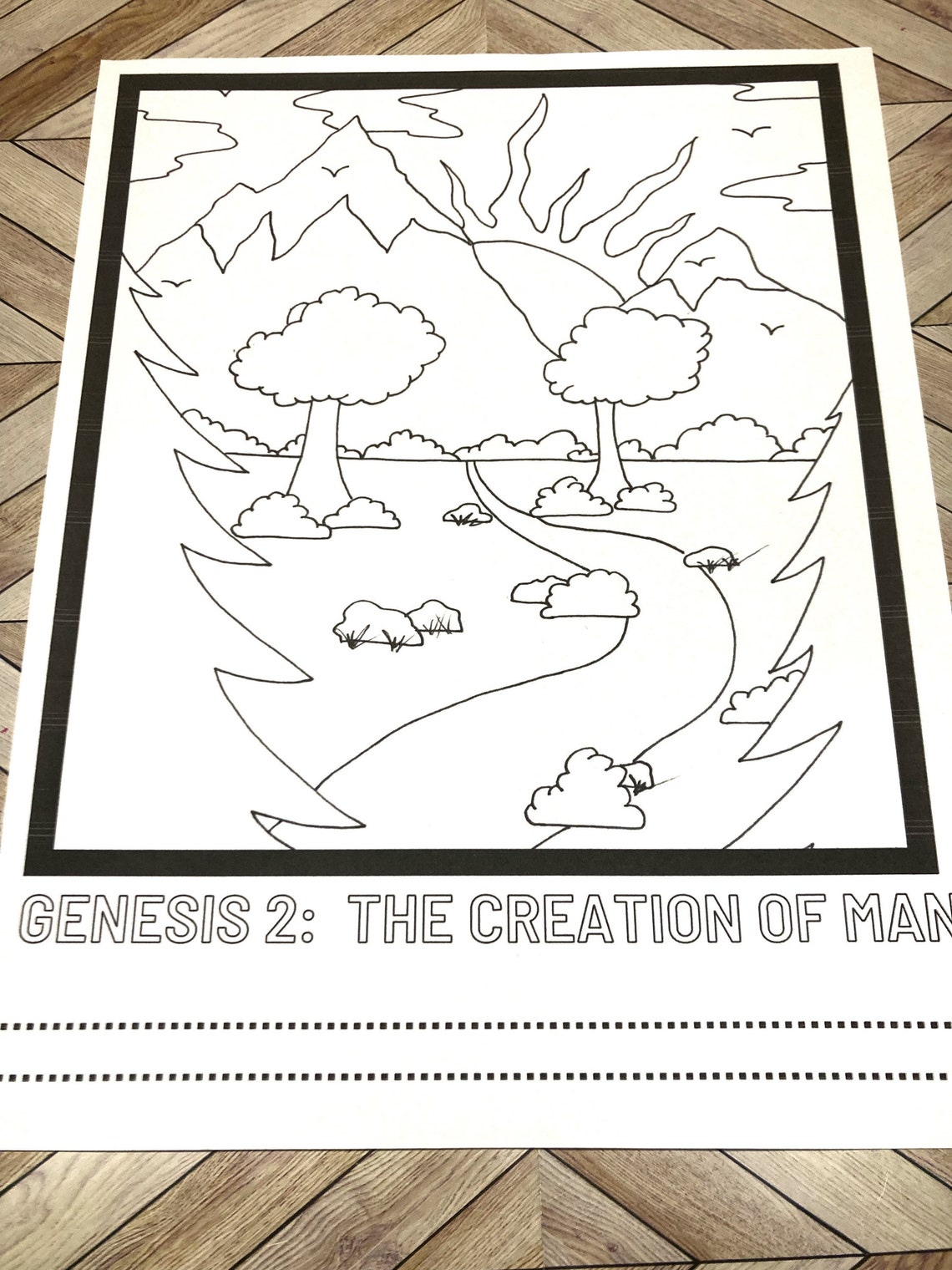 Genesis 2 the Creation of Man Coloring Page, Digital Download Coloring ...