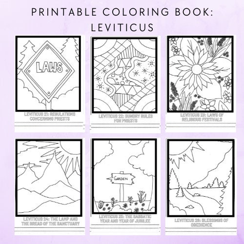 Leviticus Full Coloring Book, Digital Download, Print and Color Anyway ...
