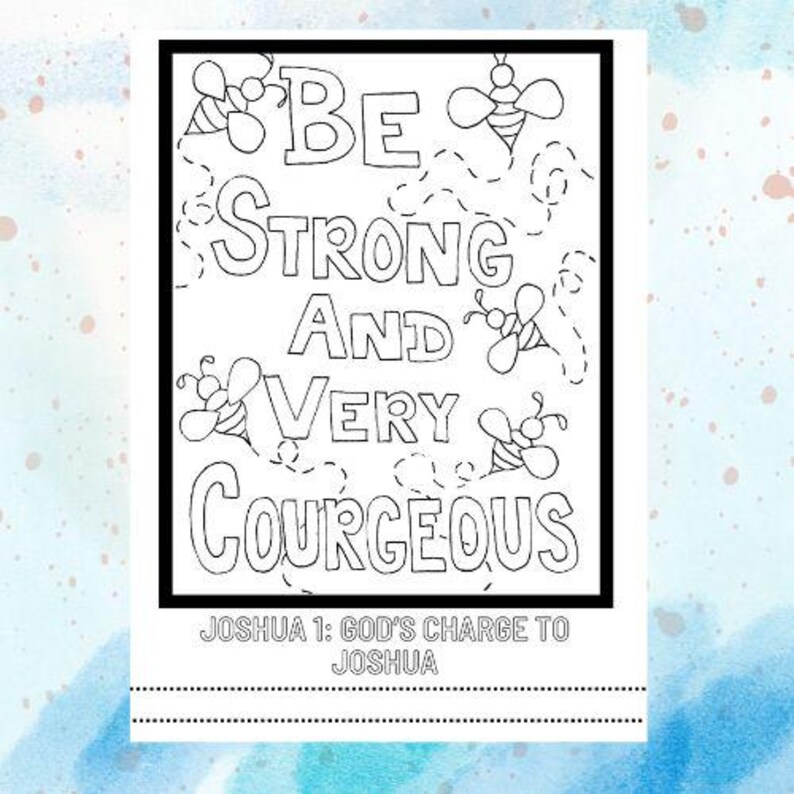 Joshua 1 Coloring Page, Digital Download, Print at Home - Etsy