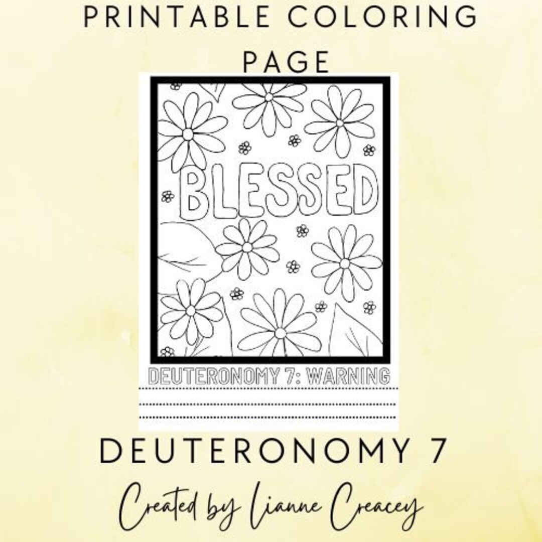 Deuteronomy 7 Coloring Page, Digital Download - Etsy