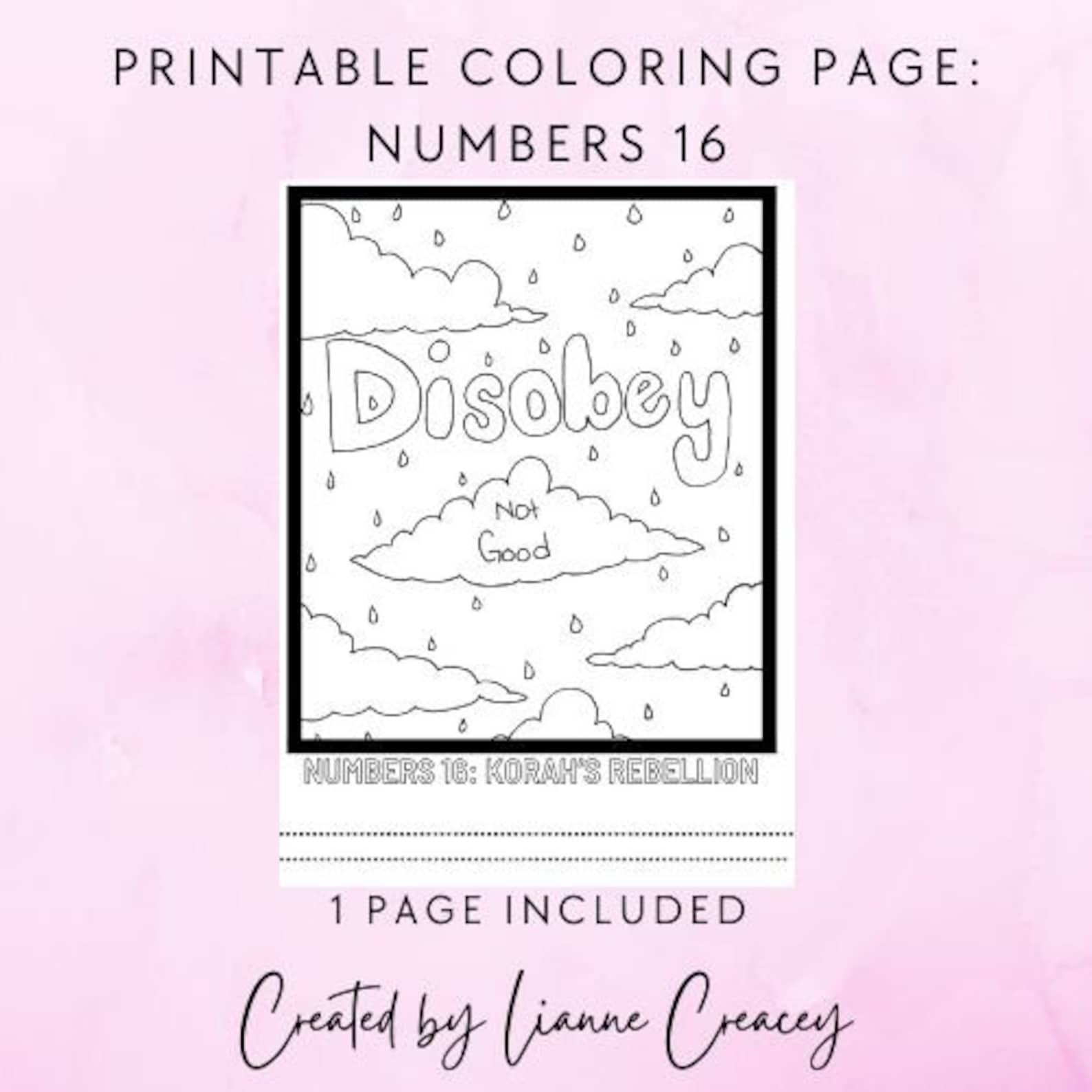 Numbers 16: Korah’s Rebellion, Digital Download, Print at Home and ...