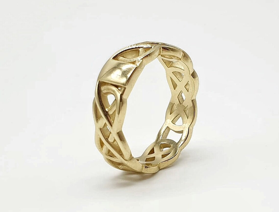 14k Solid Gold Braid Ring - Etsy