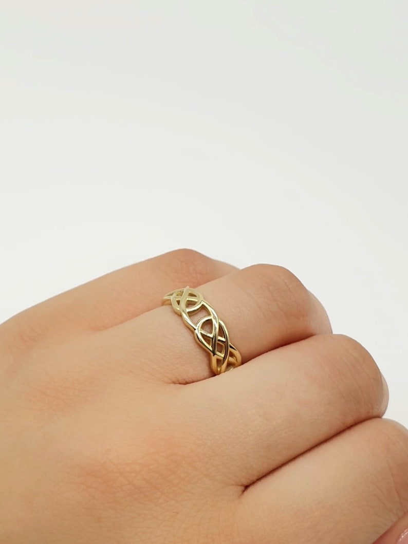 14k Solid Gold Braid Ring - Etsy