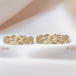 14K Solid Gold Braid Ring - Etsy