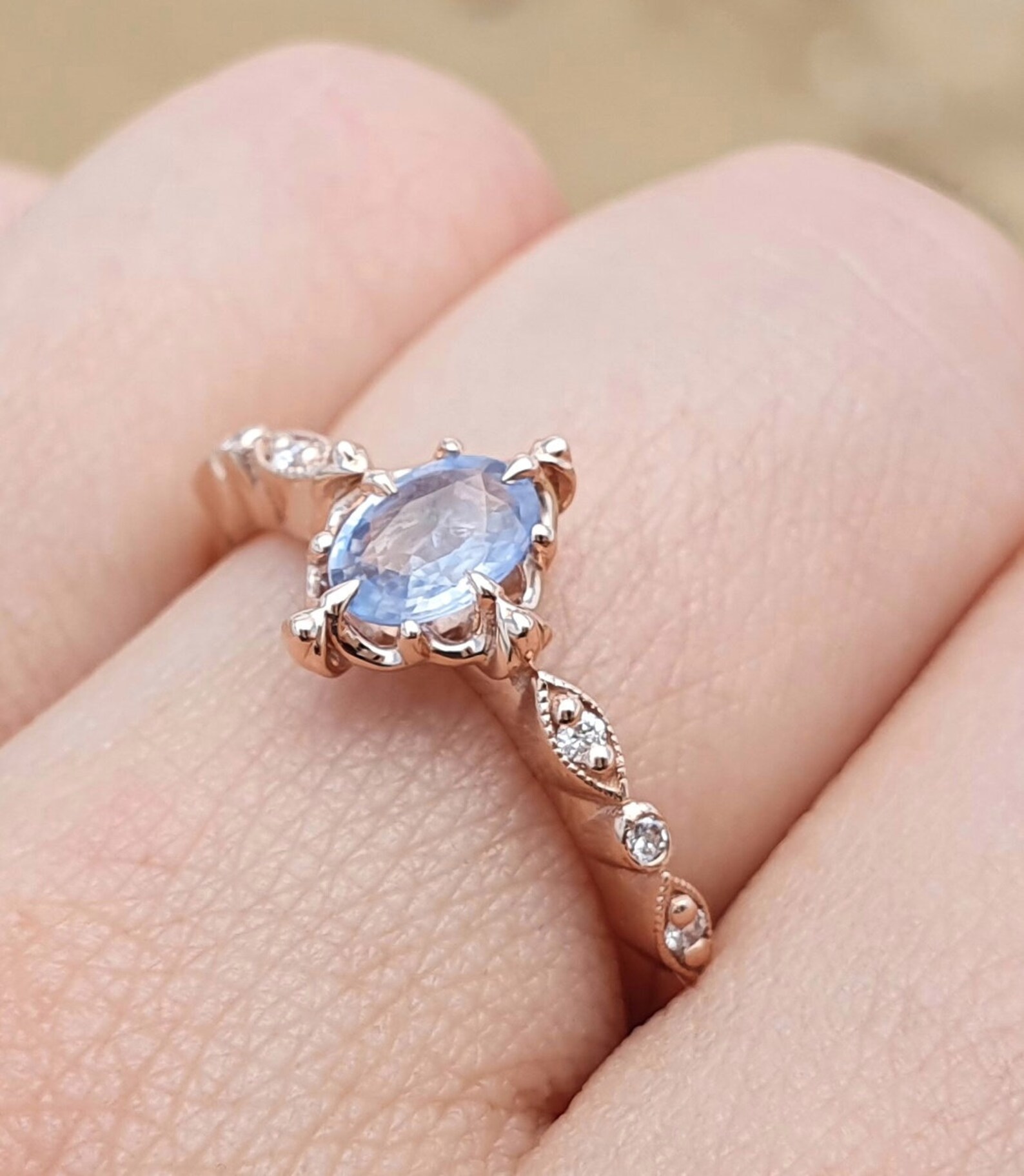 Light Blue Sapphire Ring - Etsy