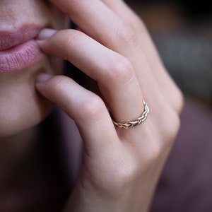 14K Solid Gold Braid Ring - Etsy