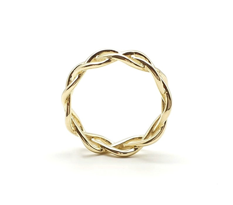 14k Solid Gold Braid Ring - Etsy