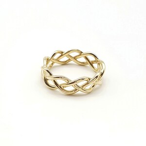 14k Solid Gold Braid Ring - Etsy