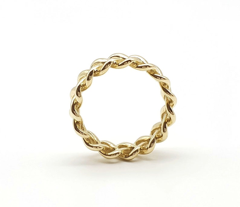 14k Solid Gold Braid Ring - Etsy