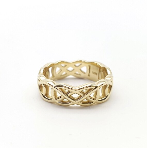 14k Solid Gold Braid Ring | Etsy