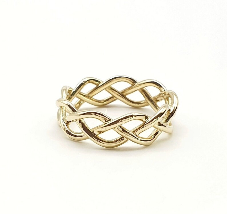 14k Solid Gold Braid Ring - Etsy