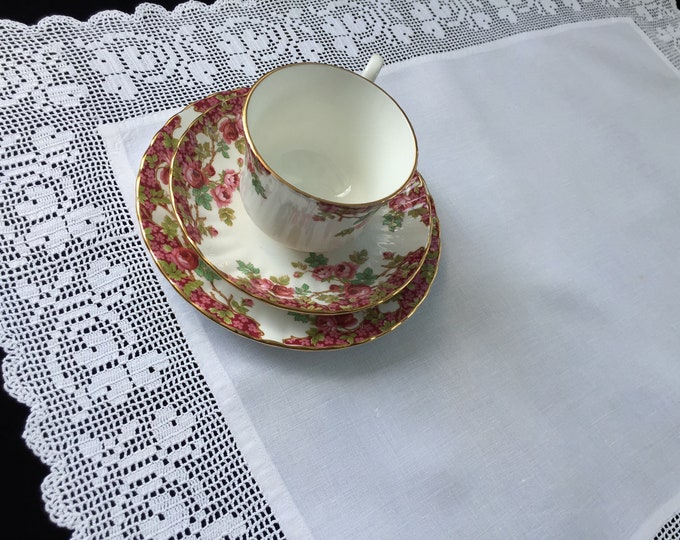 Antique Irish Linen Table Runner or Butler's Tray Cloth With Shamrocks ...