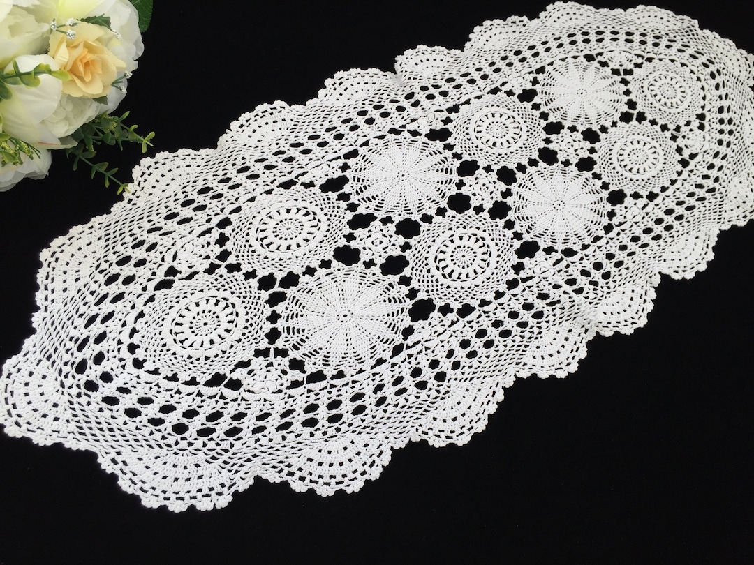 Oval Crochet Lace Table Runner - Etsy
