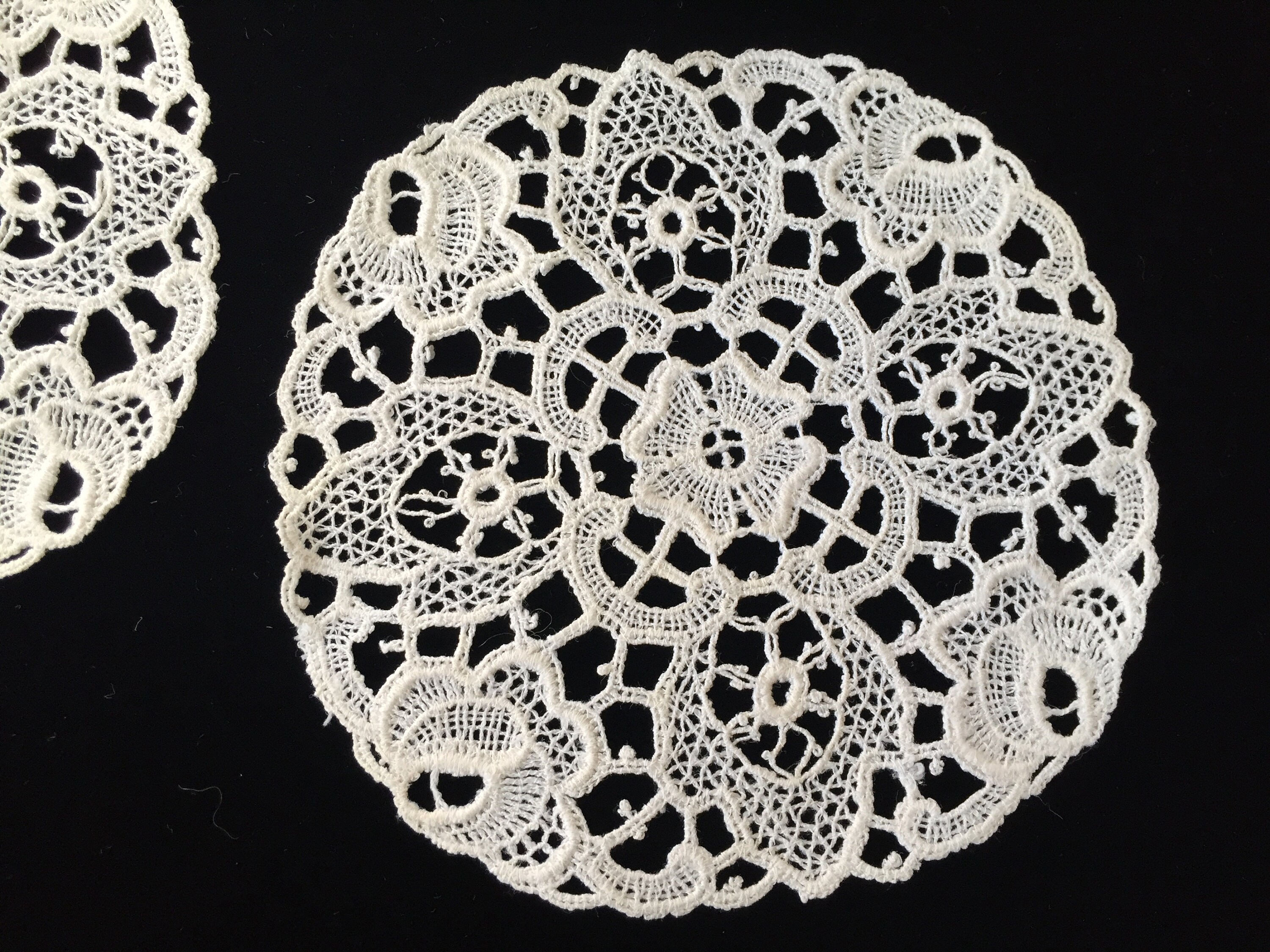 A Pair of White Handmade "halas" Style Needle Lace Doilies - Etsy Australia