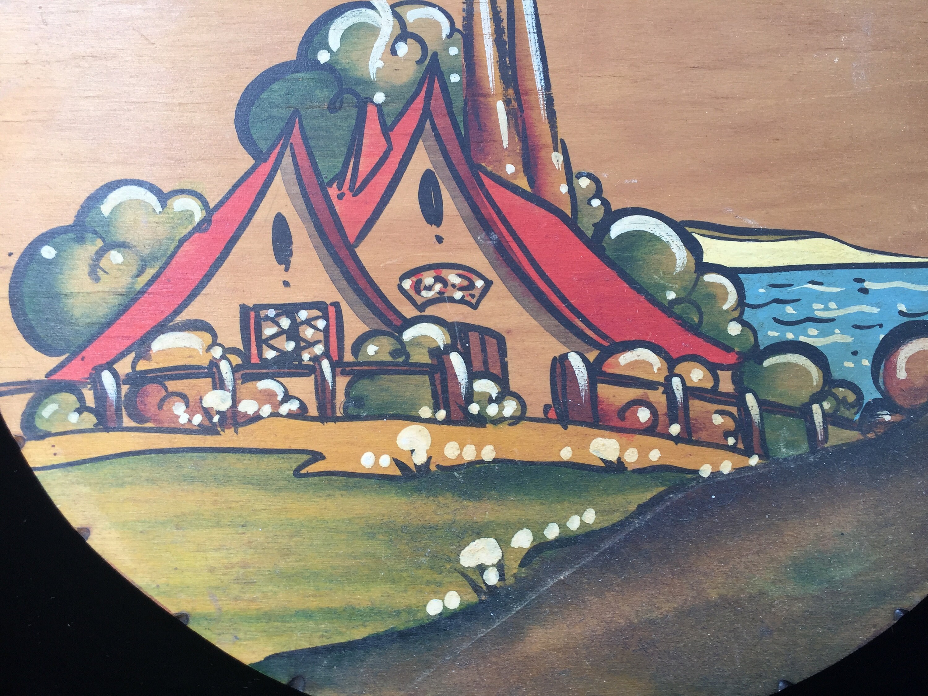 Vintage Wooden Doily Keeper Linen Press With Seaside Cottages - Etsy