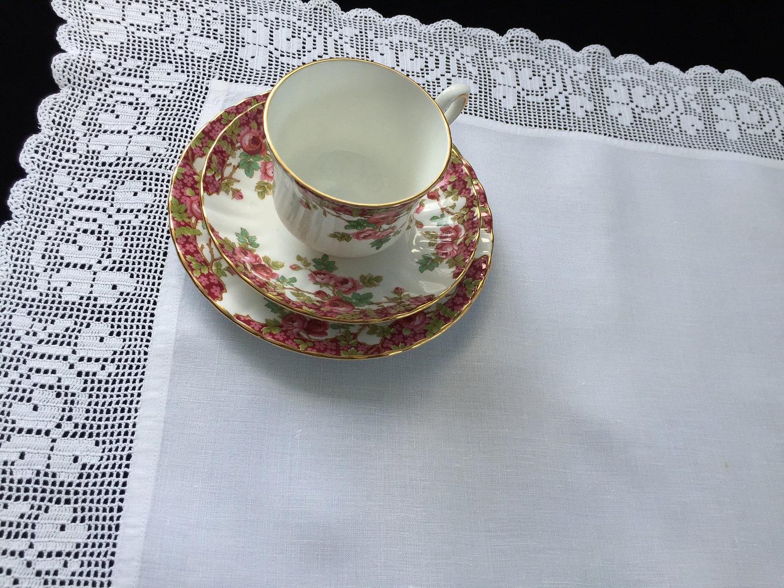 Antique Irish Linen Table Runner or Butler's Tray Cloth With Shamrocks ...