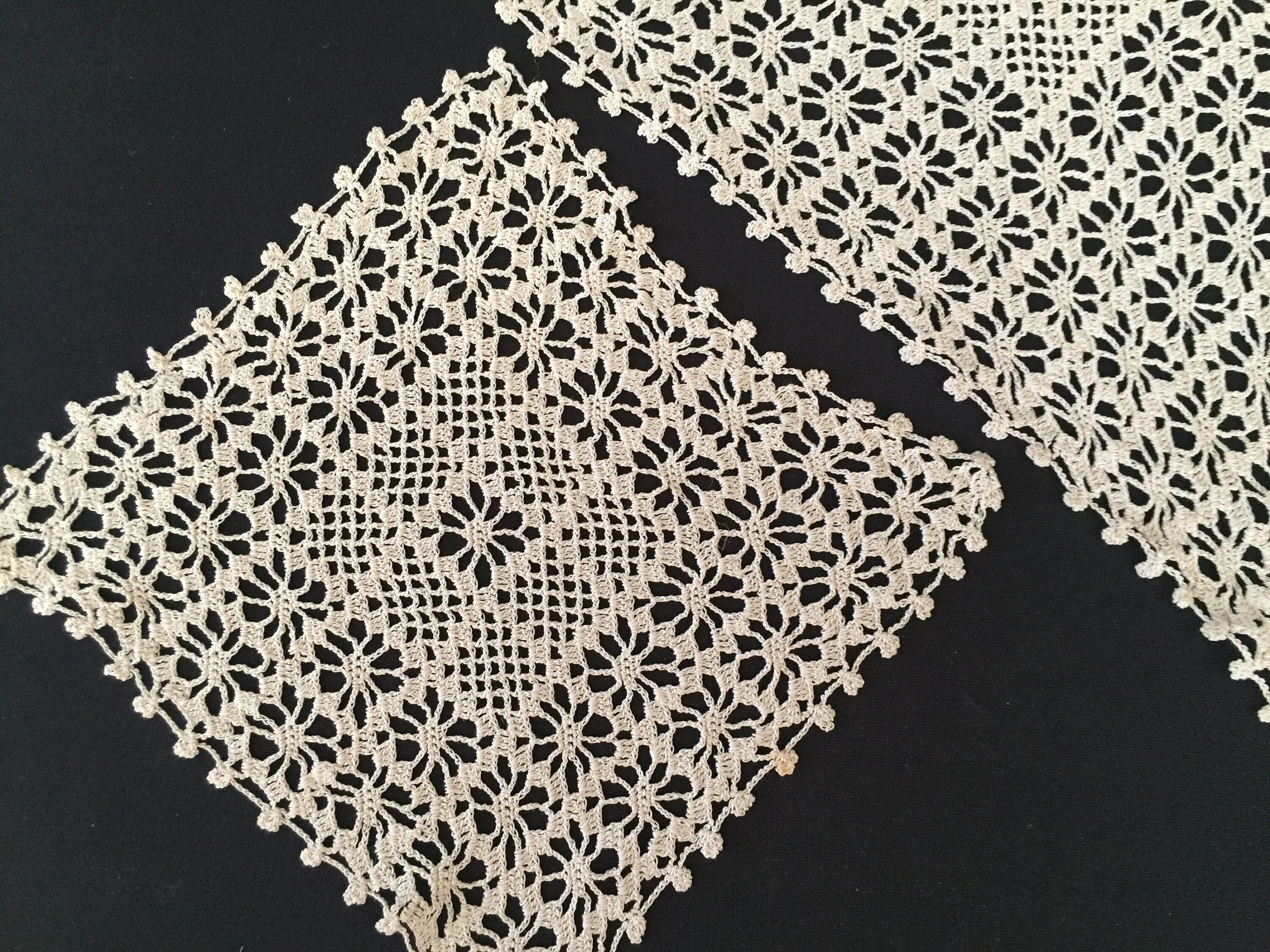 Spider Pattern Filet Crochet Duchess Set in Beige Colour | Etsy