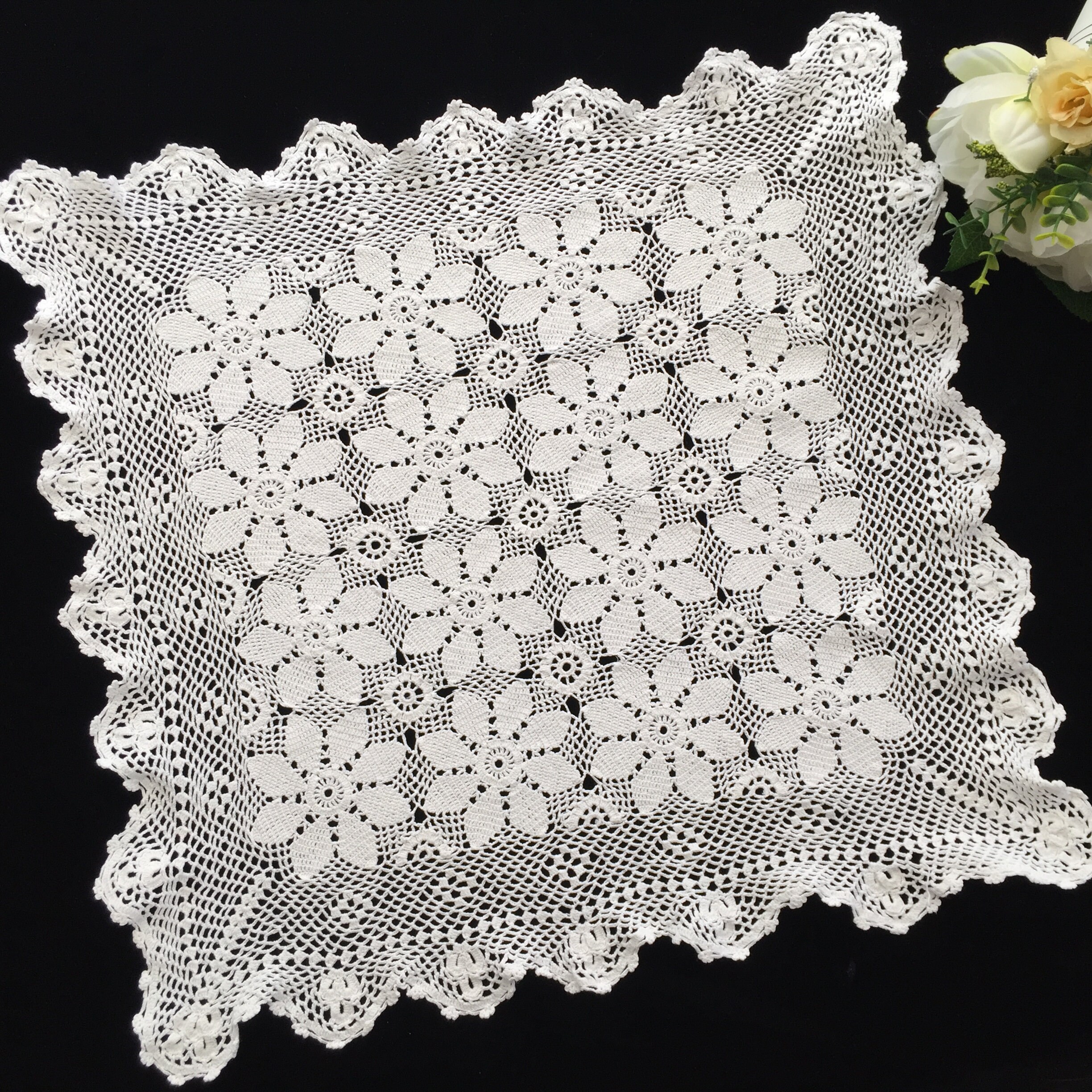 Small Crochet Lace Tablecloth - Etsy Australia