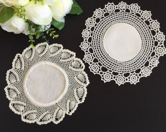 Two Antique Crochet Lace and Linen Doilies With Rose Pattern - Etsy