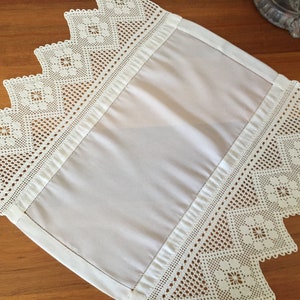 A Pair of Small Silk and Crochet Lace Tablecloths - Etsy Australia