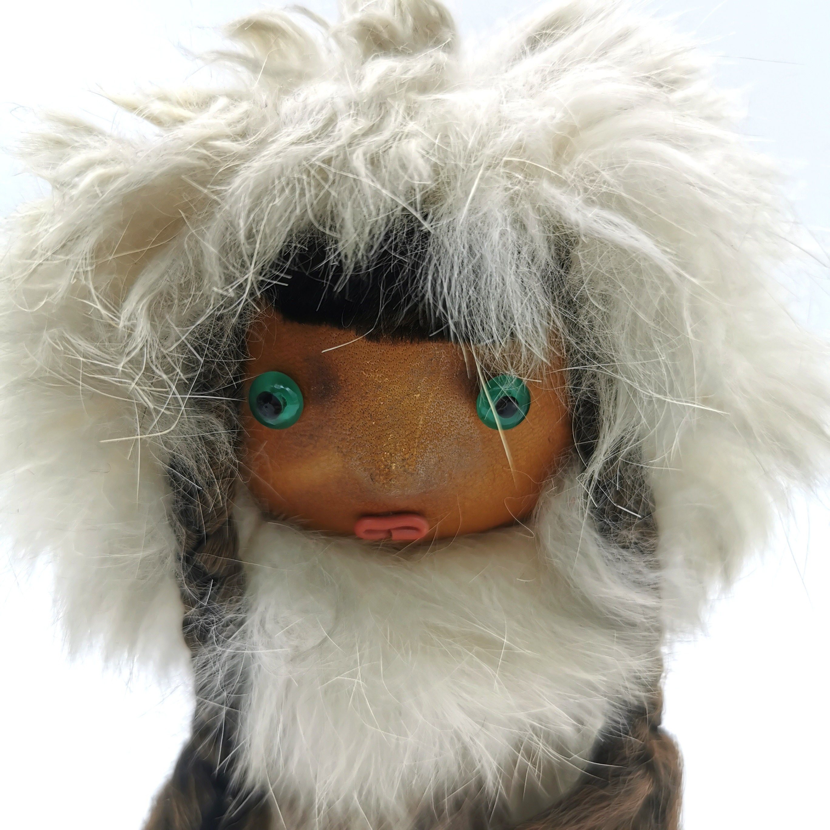 Antique Inuit Alaskan Eskimo Doll Made With Leather and Rabbit Fur - Etsy