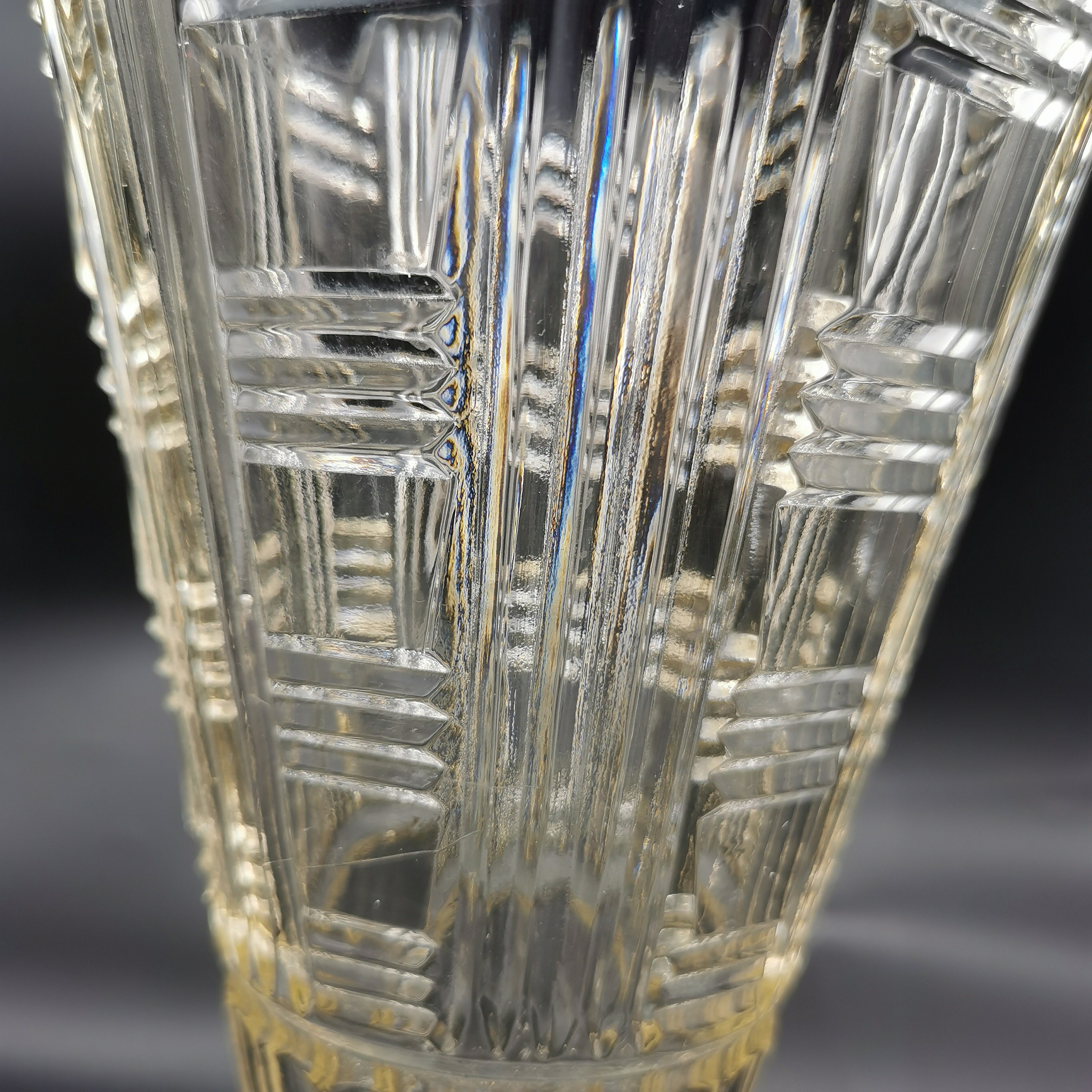 Vintage Art Deco 1930s Sowerby Clear Flint Glass Vase. - Etsy