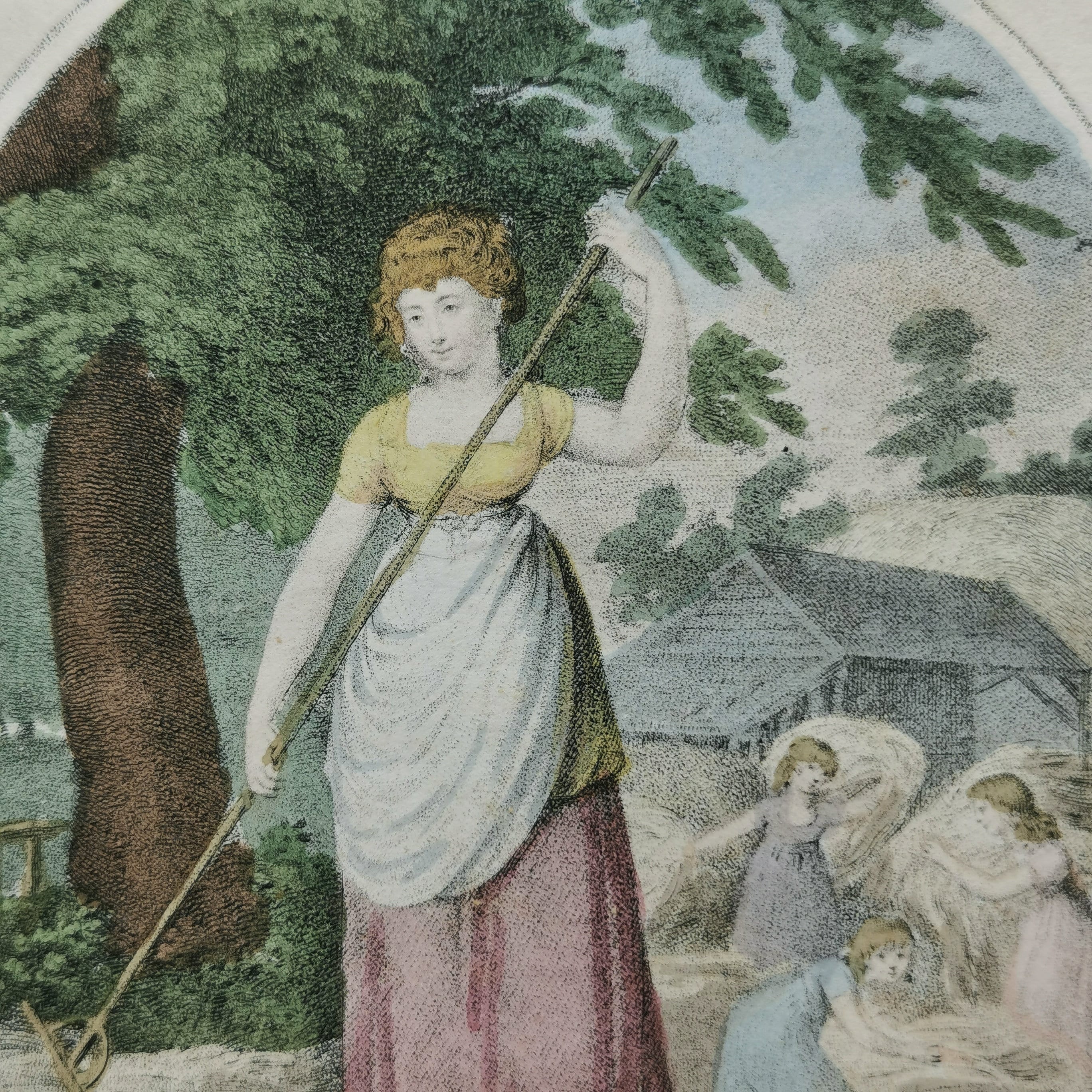 Antique Mounted Art Print of the Pretty Haymaker. Edwardian - Etsy