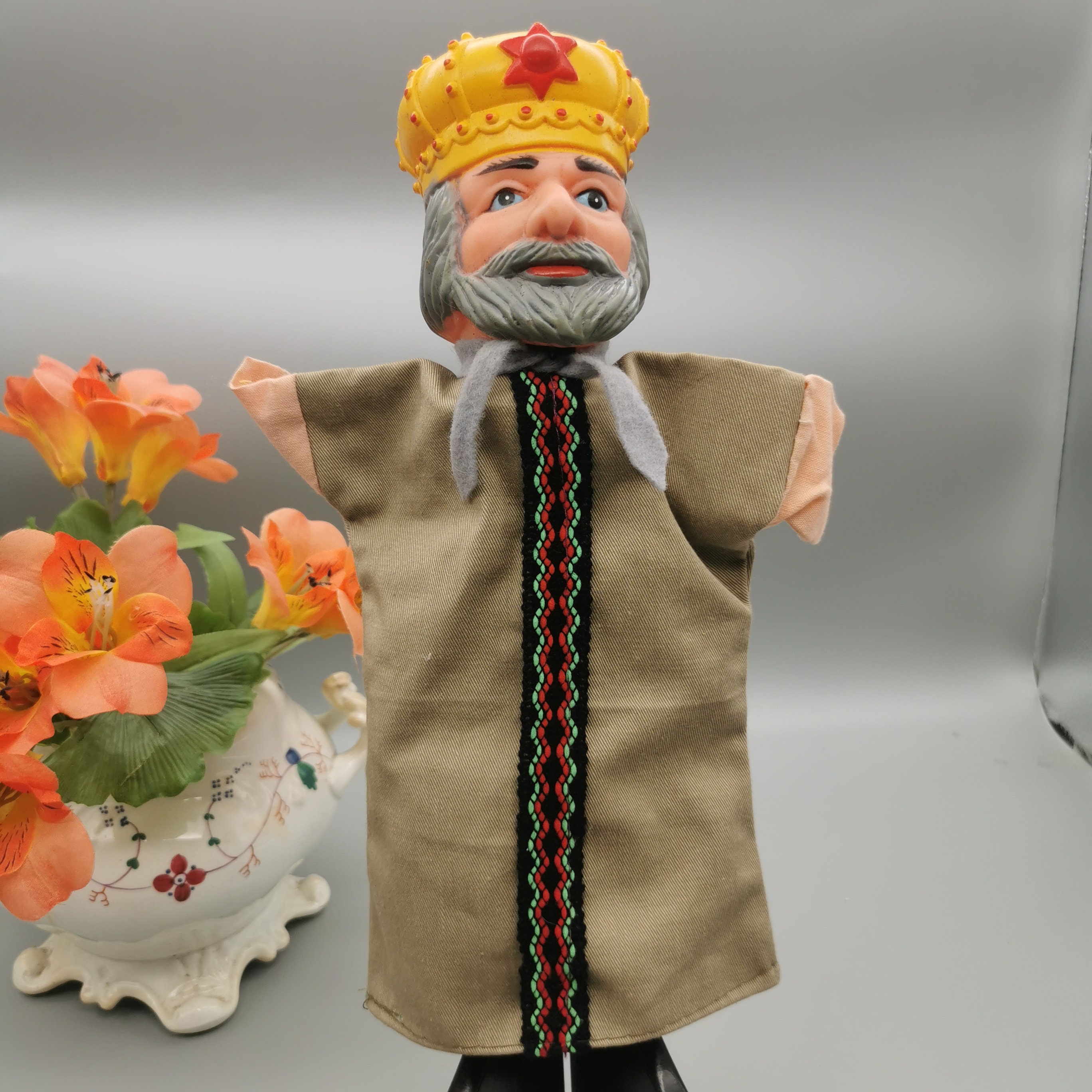 Vintage King Hand Puppet. Rubber Head. Punch and Judy. Childrens ...