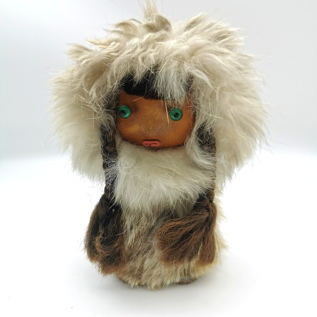 Antique Inuit Alaskan Eskimo Doll Made With Leather and Rabbit Fur - Etsy
