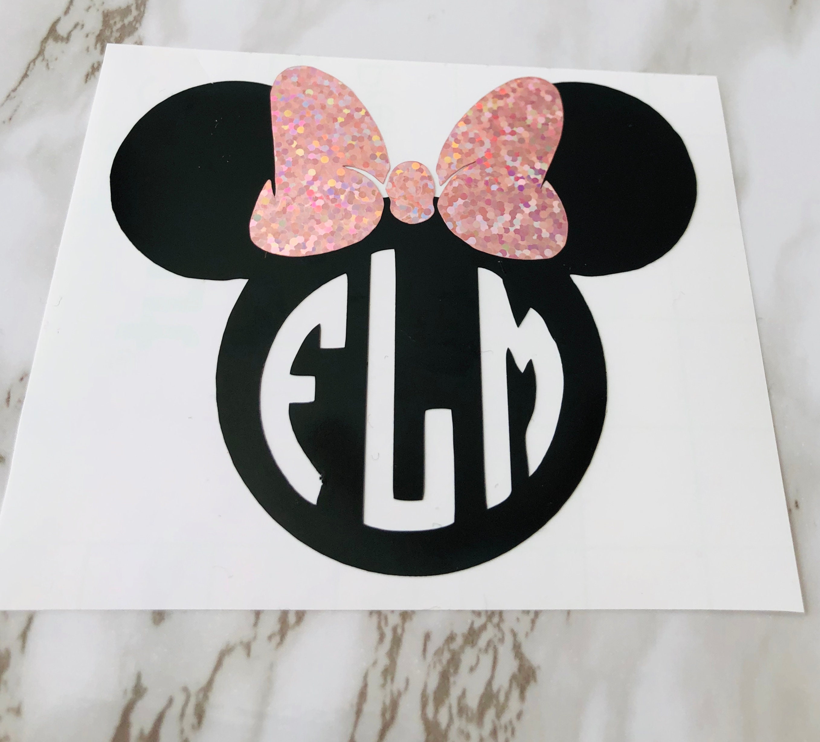 MINNIE MONOGRAM DECAL - Etsy