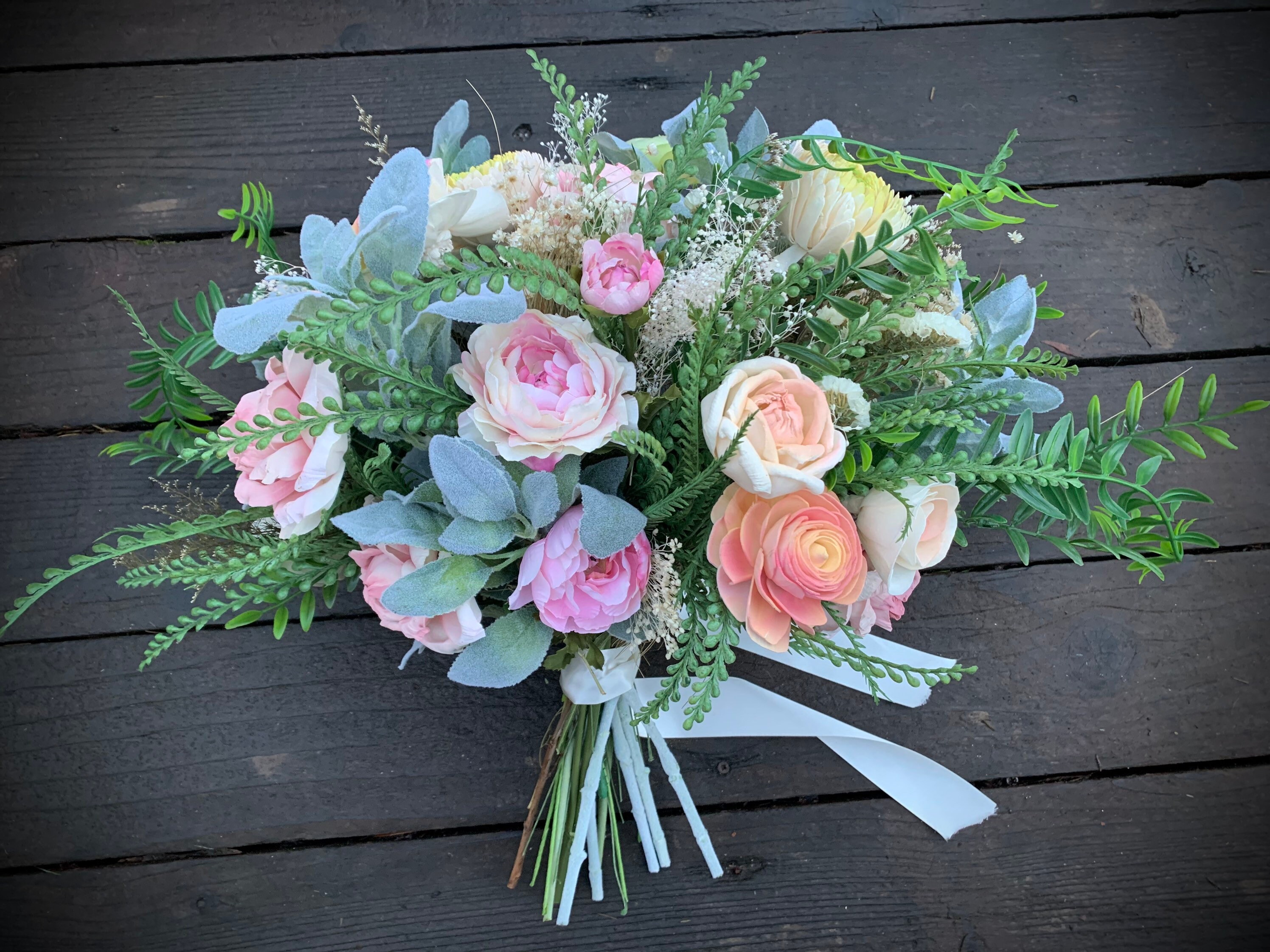 Ramo de primavera ruborizar flores sola flor de madera | Etsy