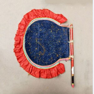 Vintage Indian Hand Fan Made of Wood and Fabric Decorated With - Etsy