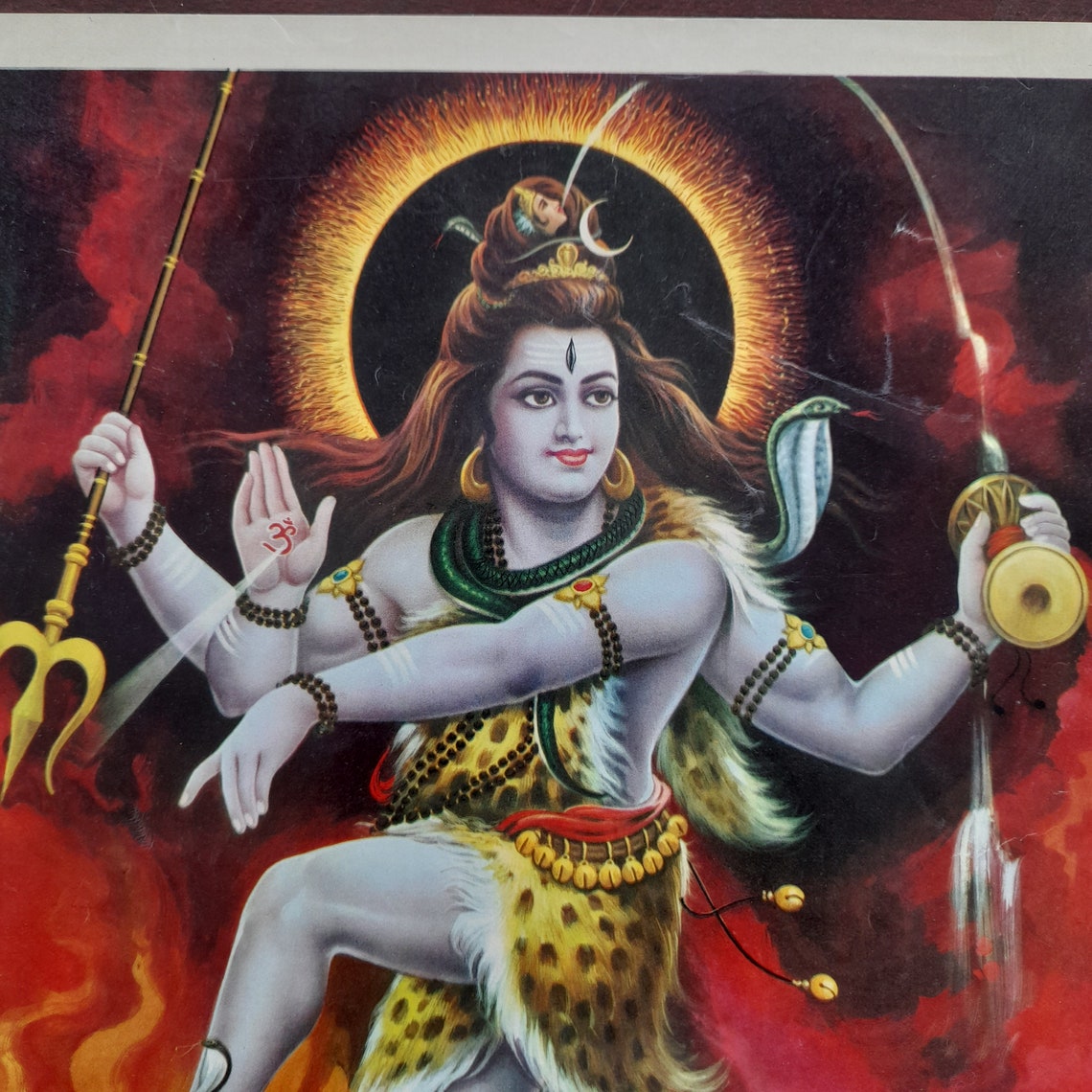 Vintage Hindu God Poster of Lord Shiva in Form of Nataraja | Etsy