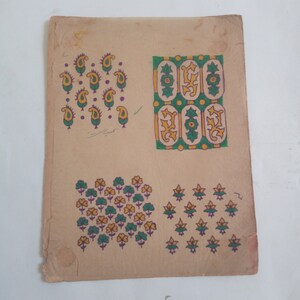Hand Made Old Textile Block Print Designs on Old Paper Collectible ...