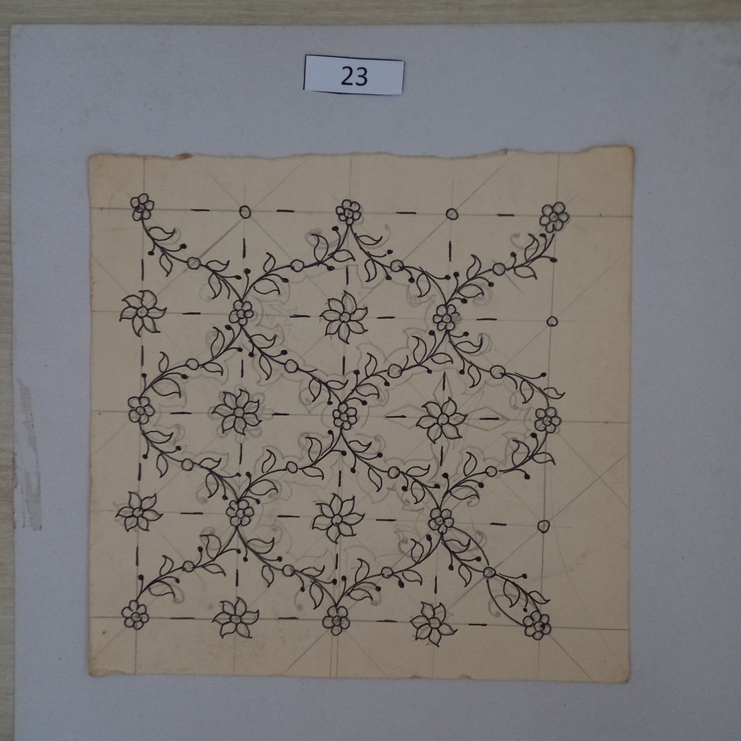 Textile Design Pattern Hand Painted Using Water Color on Paper From ...