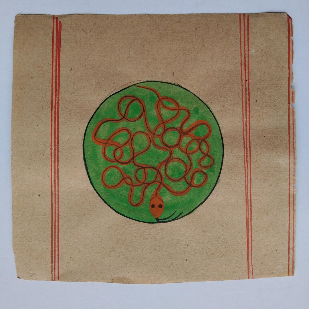 Vintage Tantra Painting , Naag Yantra Painting , Painted With Natural ...