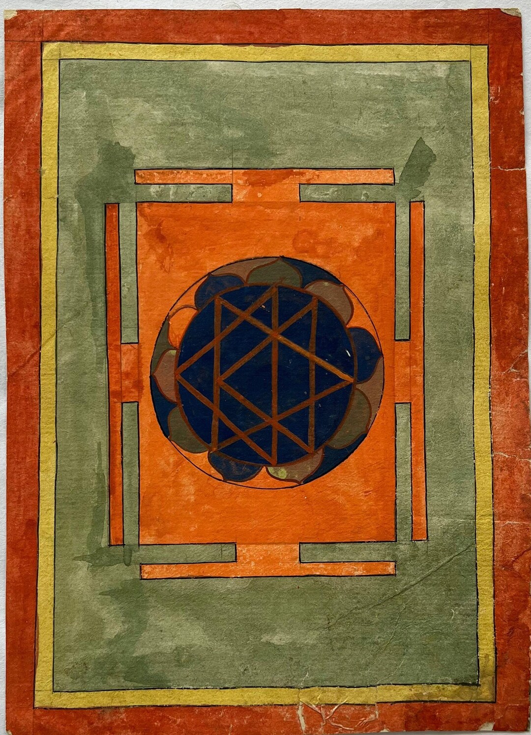 Vintage Tantra Yantra Painting ,painted With Natural Colors on Paper ...