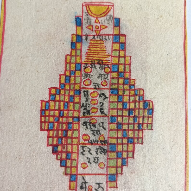 Vintage Indian Jain Lok Purusha Tantra Painting / Mythological Painting ...