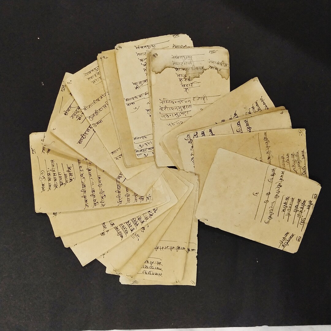 Set of 5 Pages Old Handmade Hand Written Paper From AAMER, Jaipur 300 ...