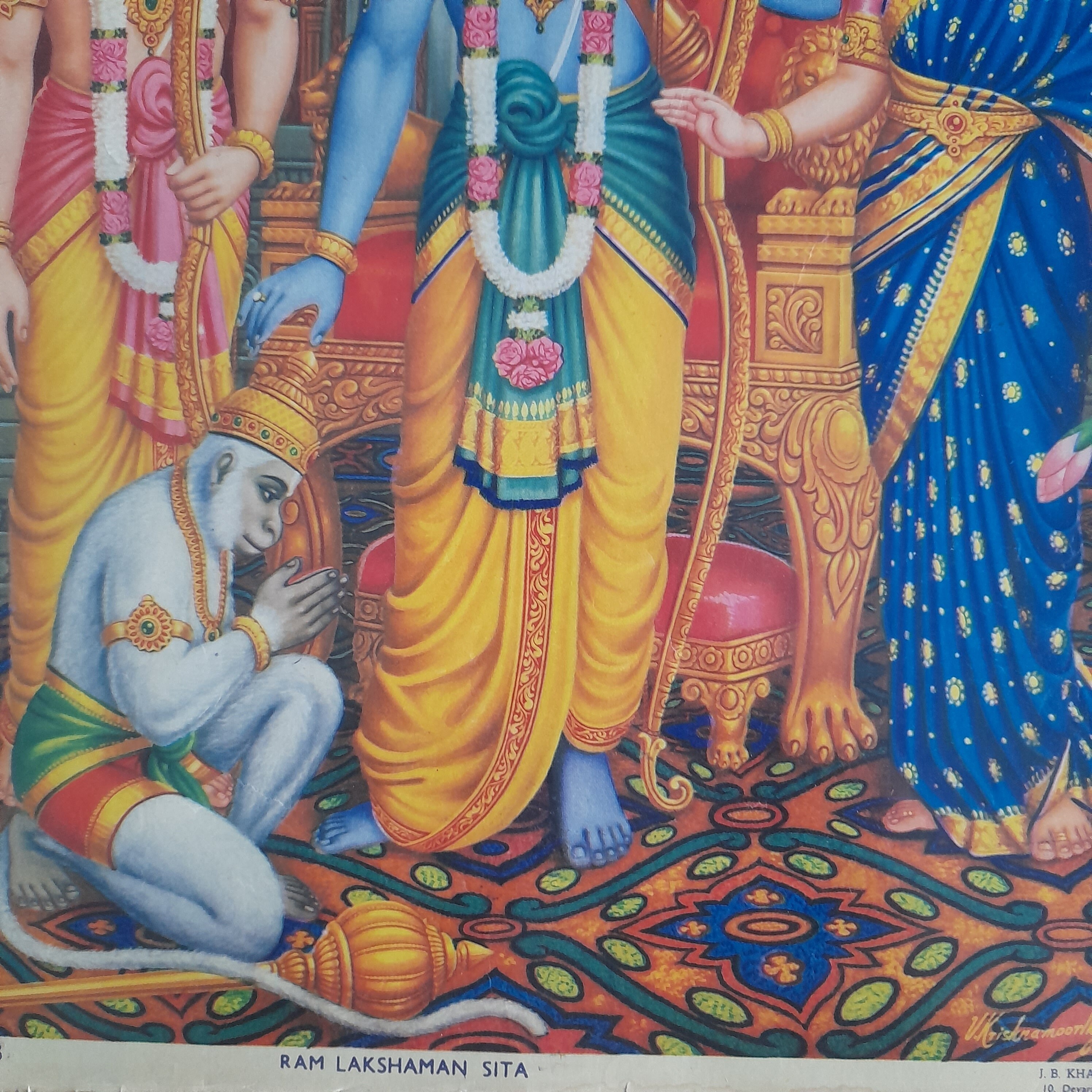 Vintage Hindu God Poster From 1950s of Ramdarbar God Poster | Etsy ...