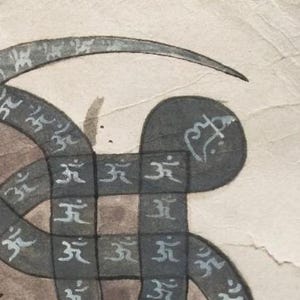 Vintage Tantra Painting , Naag Yantra Painting , Painted With Natural ...