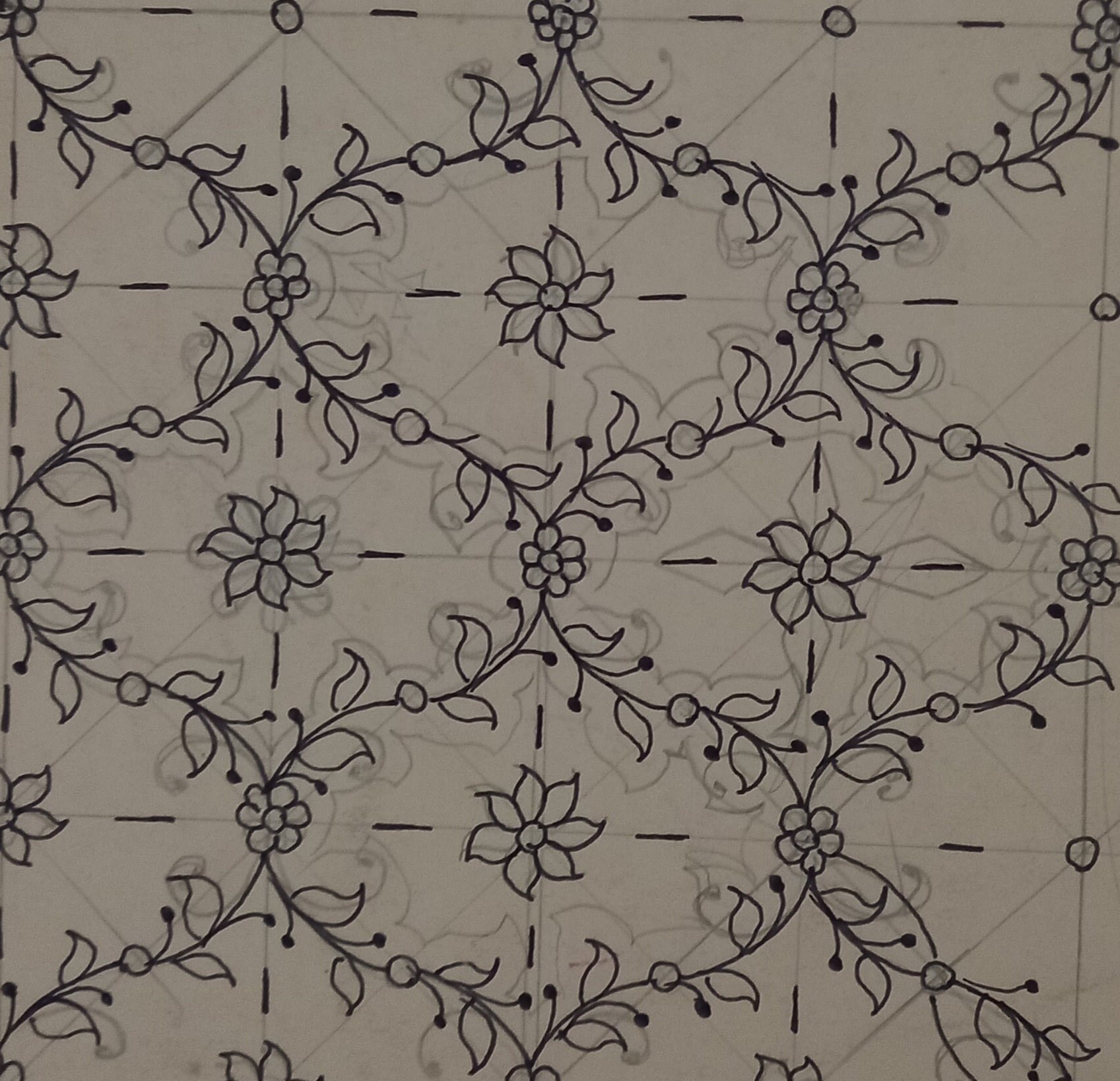 Textile Design Pattern Hand Painted Using Water Color on Paper - Etsy