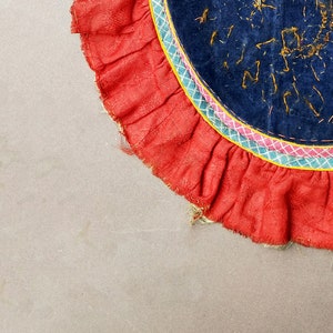 Vintage Indian Hand Fan Made of Wood and Fabric Decorated With - Etsy