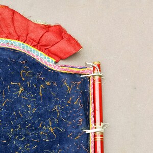 Vintage Indian Hand Fan Made of Wood and Fabric Decorated With - Etsy