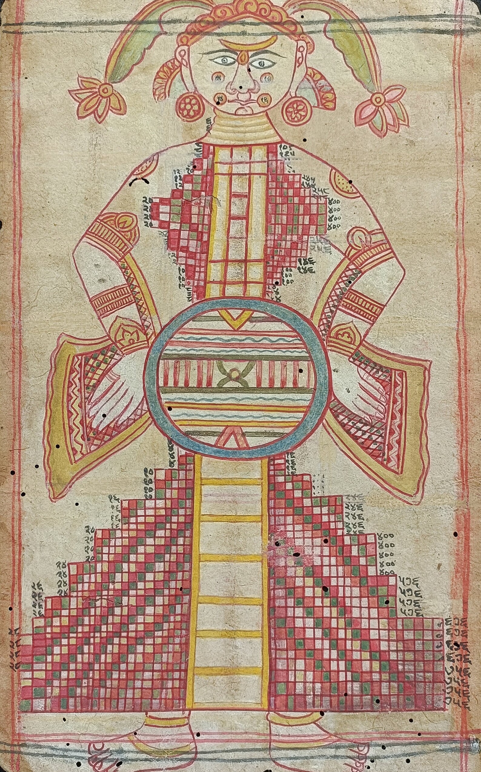 Vintage Indian Jain Lok Purusha Tantra Painting / Mythological Painting ...