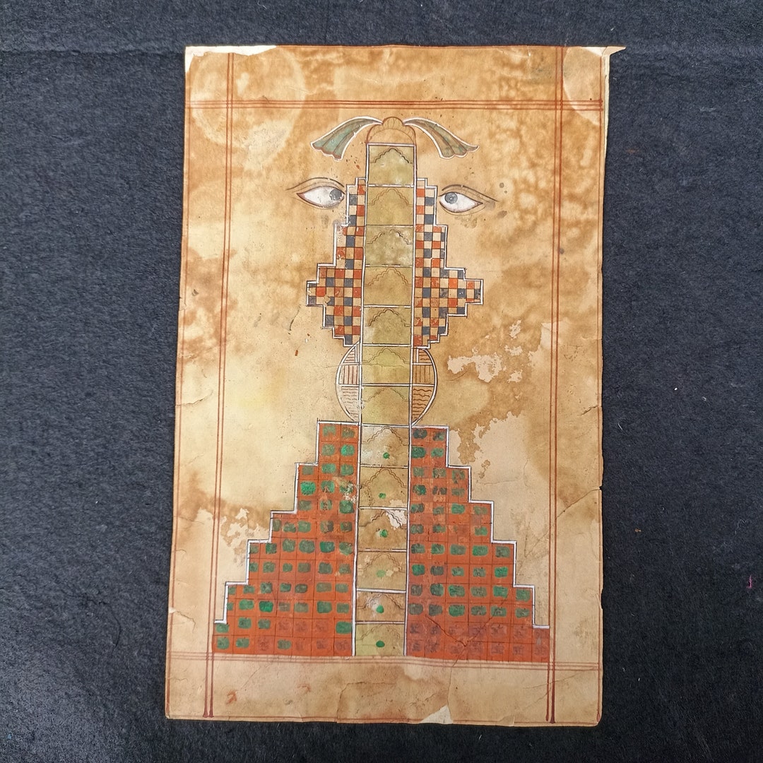 Vintage Indian Jain Lok Purusha Tantra Painting / Mythological Painting ...