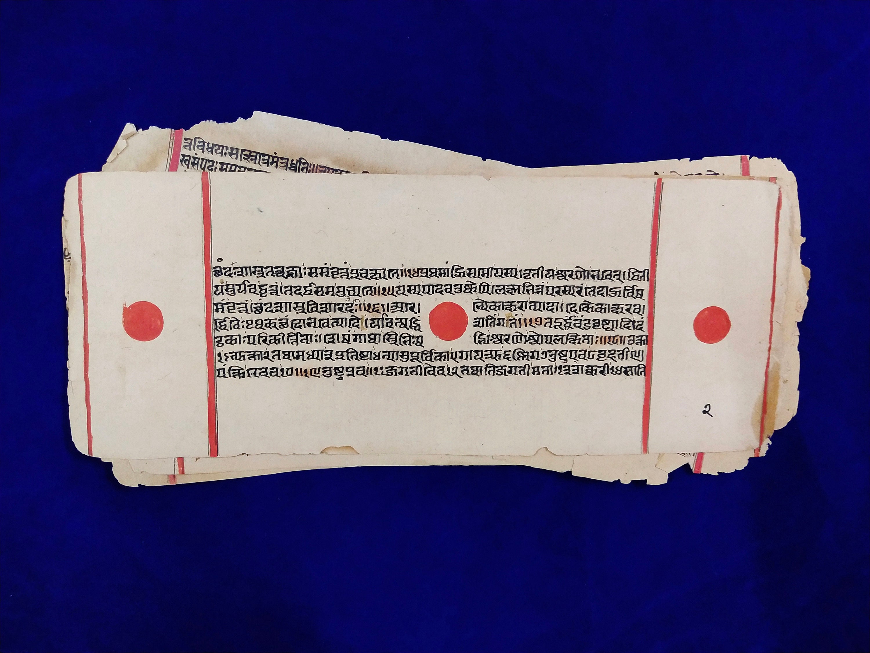 Set of 2 Pages Hand Written Jain Manuscript Pages from 1720s | Etsy