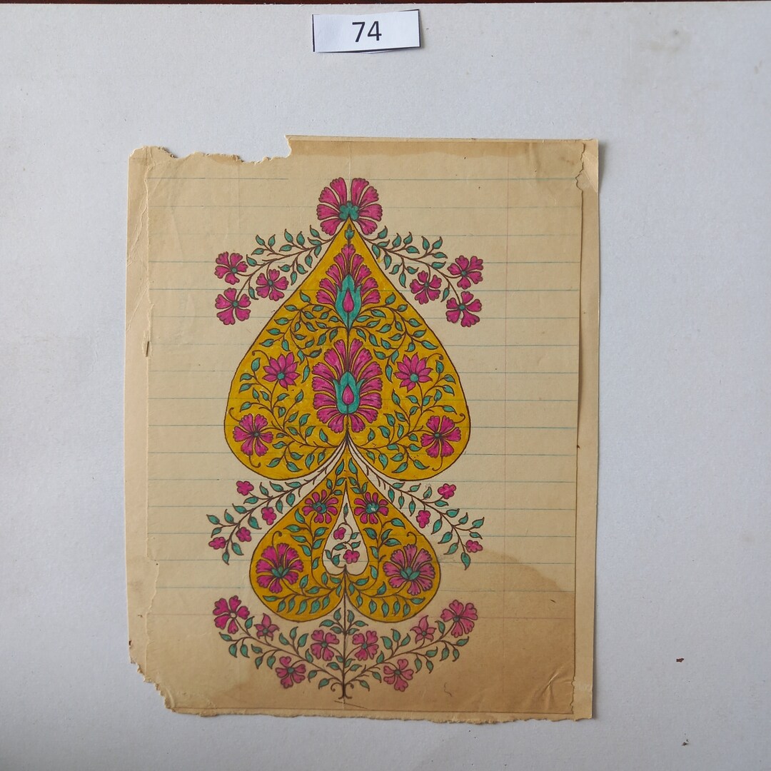Textile Design Pattern Hand Painted Using Water Color on Paper From ...