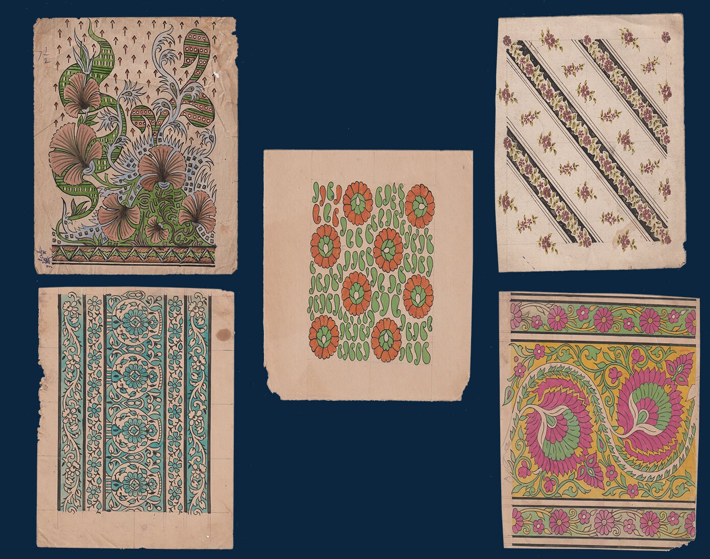 Genuine Old Hand Painted Textile Designs in 300 Dpi Digital - Etsy